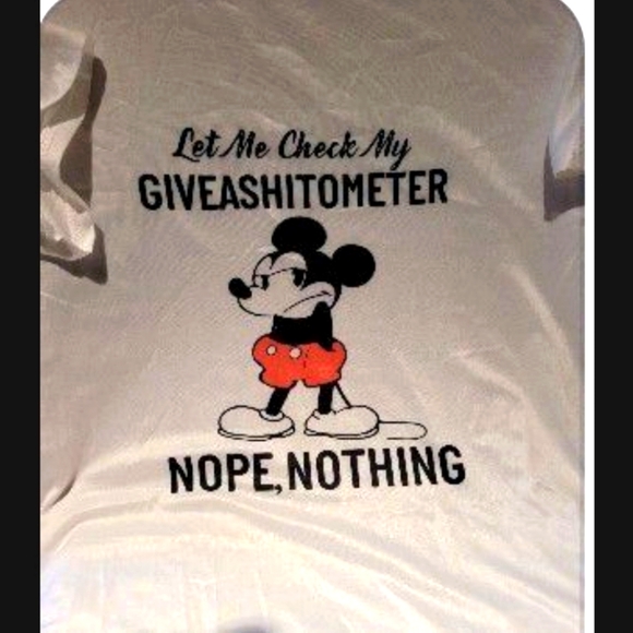 unbranded | Tops | Mickey Mouse Giveashitometer White Tee Shirtnewsize ...